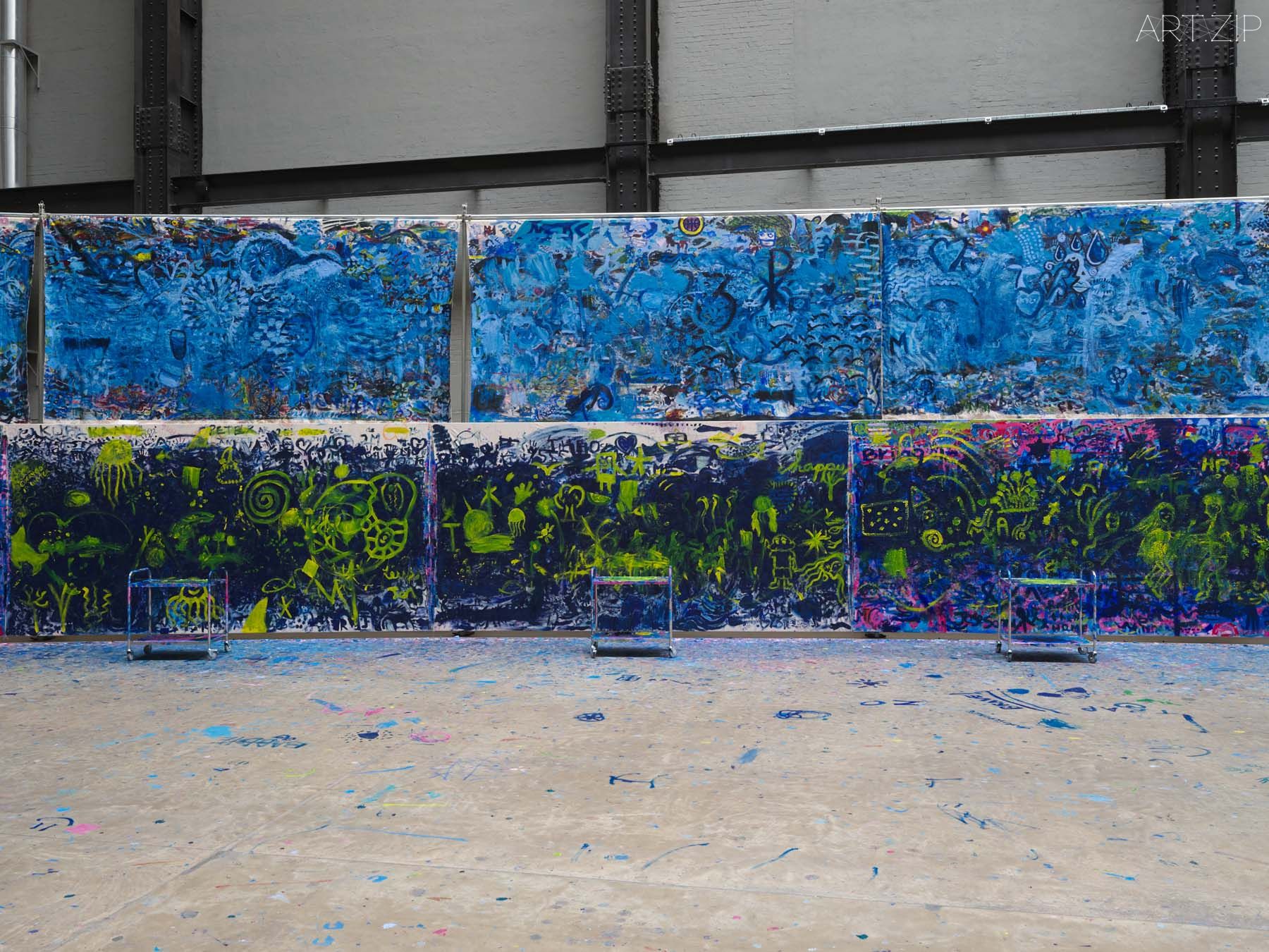 Oscar Murillo: The Flooded Garden (Waves, folds, and surges)奧斯卡·穆里略 ...